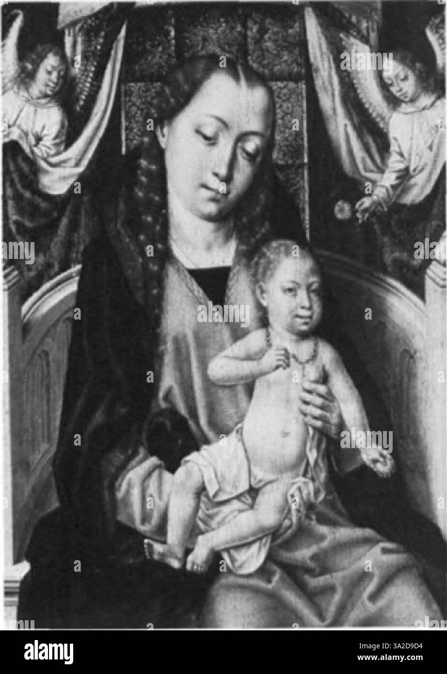 This artwork showcases a religious scene with finely crafted figures ...