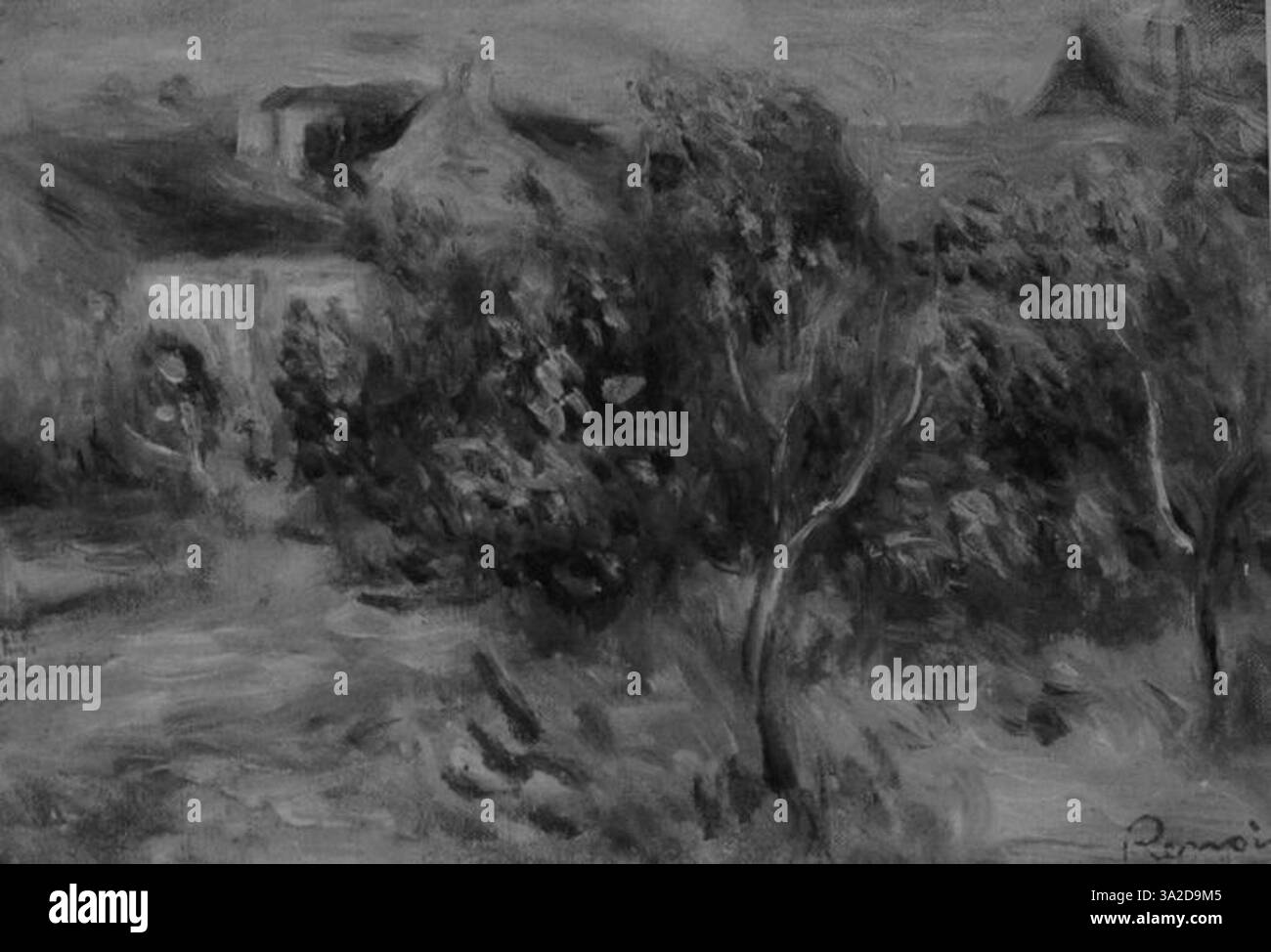 This painting by Pierre-Auguste Renoir features dynamic brushwork and a vibrant use of light and ...