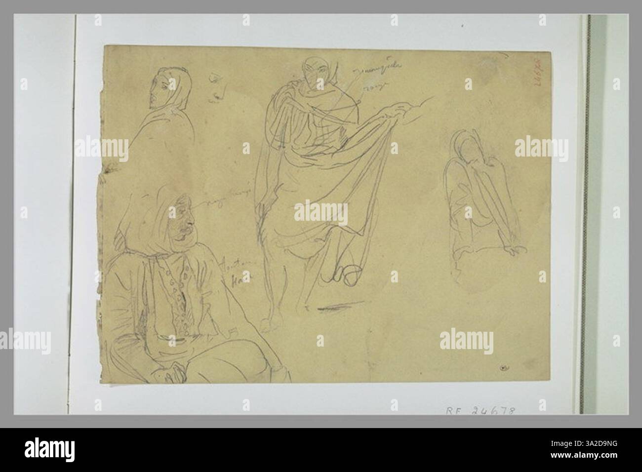 'Quatre études d'arabes' depicts four studies of Arab figures ...