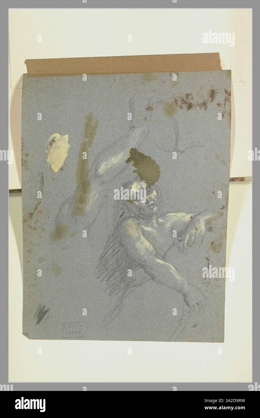 A study of a woman's upper body and arms by Chassériau, showcasing ...