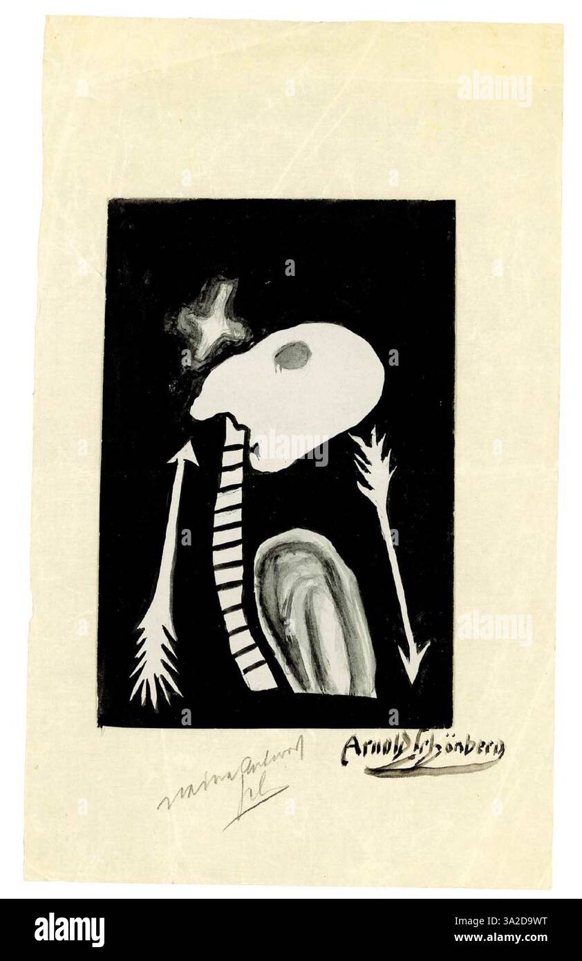 The image represents Arnold Schoenberg, a key composer in the early ...