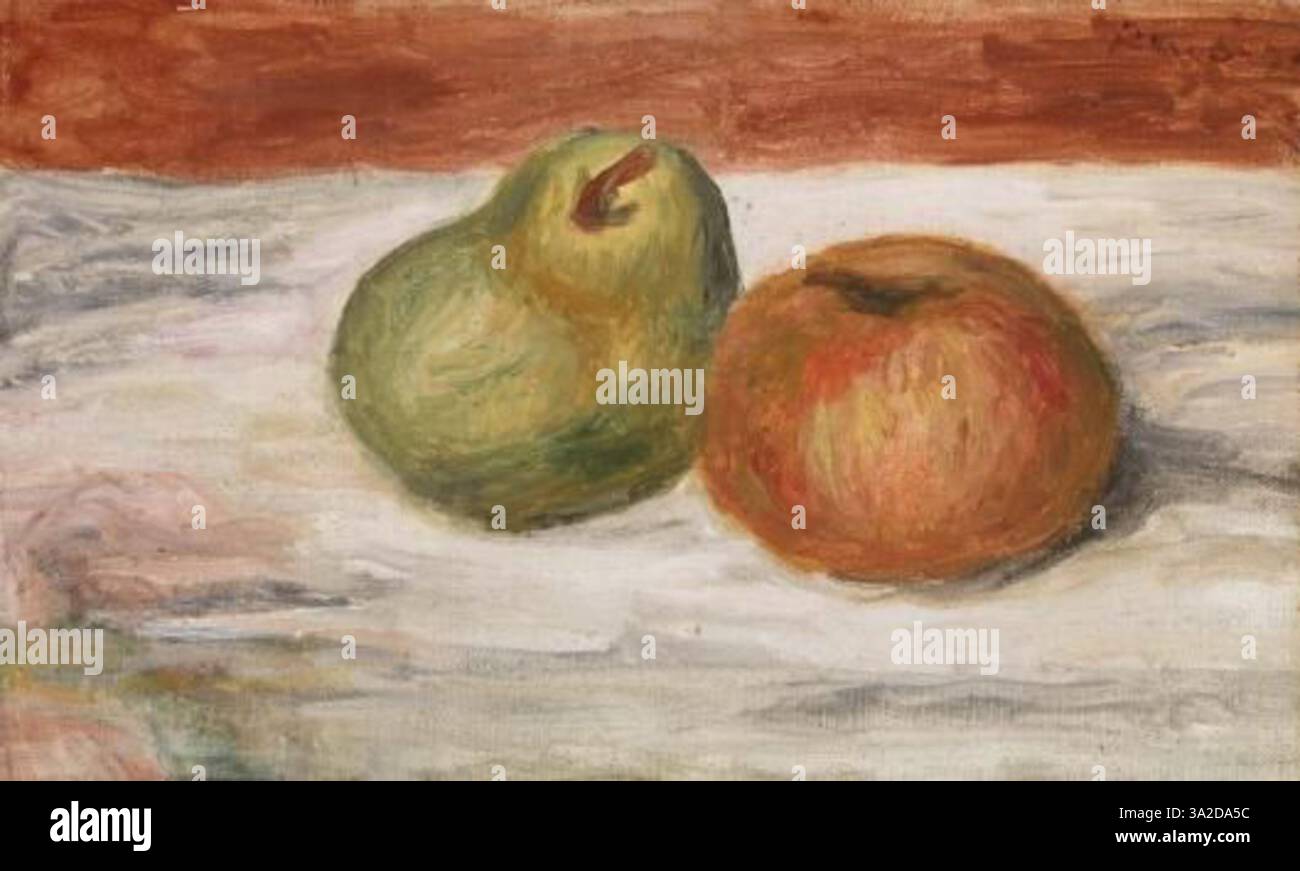 An Impressionist still life by Pierre-Auguste Renoir featuring apples ...