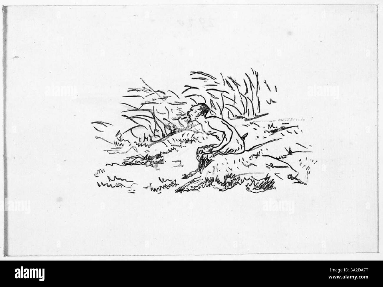 In this frontispiece for 'L'Après-midi d'un faune,' Manet depicts a faun, inspired by the ...