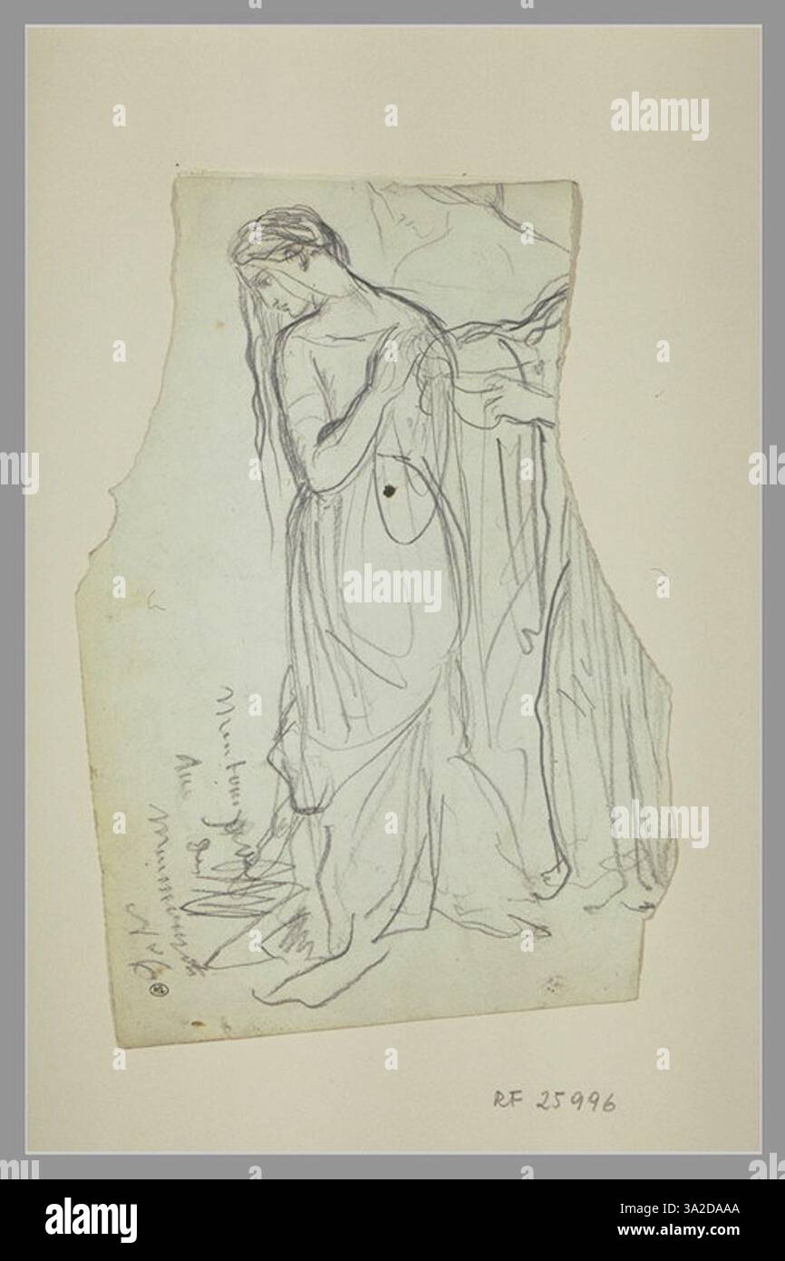 A standing woman facing forward. The composition focuses on her figure ...