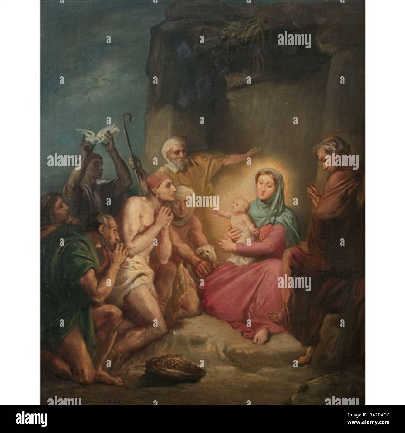 In *L'Adoration des Bergers* (The Adoration of the Shepherds), Chassériau presents a tender ...
