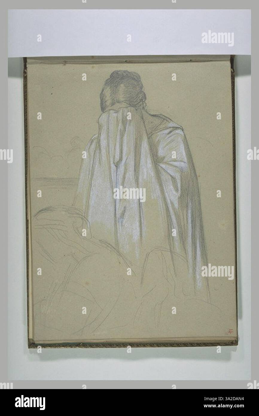 Chassériau’s study of a figure depicts a strong, grounded posture ...