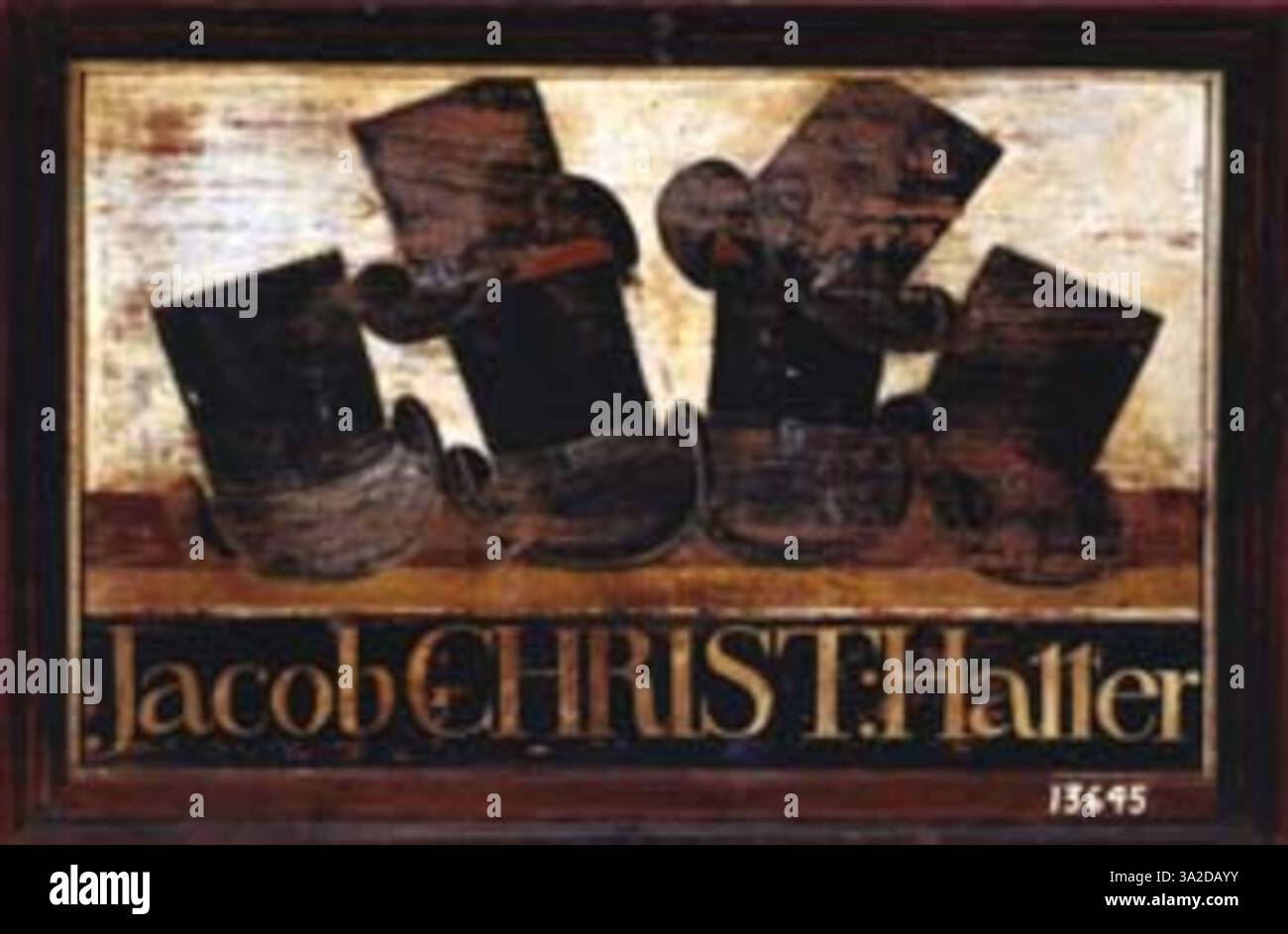 Edward Hicks' 'Jacob Christ Trade Sign' (1825-1840) depicts a signboard ...