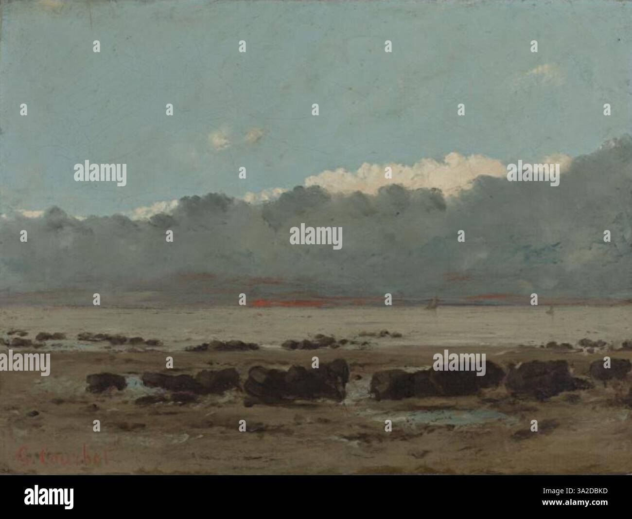 'Les Roches Noires' (The Black Rocks) by Gustave Courbet captures dark ...