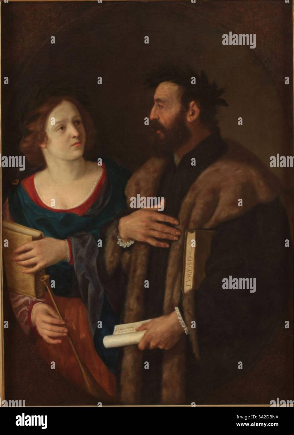 'Ariosto e la musa Clio' by the school of Guercino illustrates the poet ...