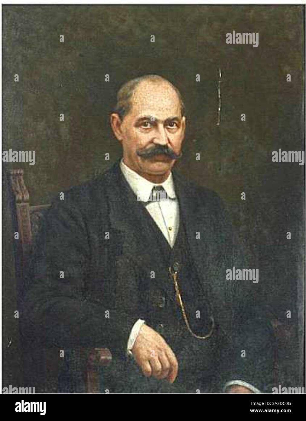 This 1922 portrait by Emilio Parma depicts Angelo Meregalli ...