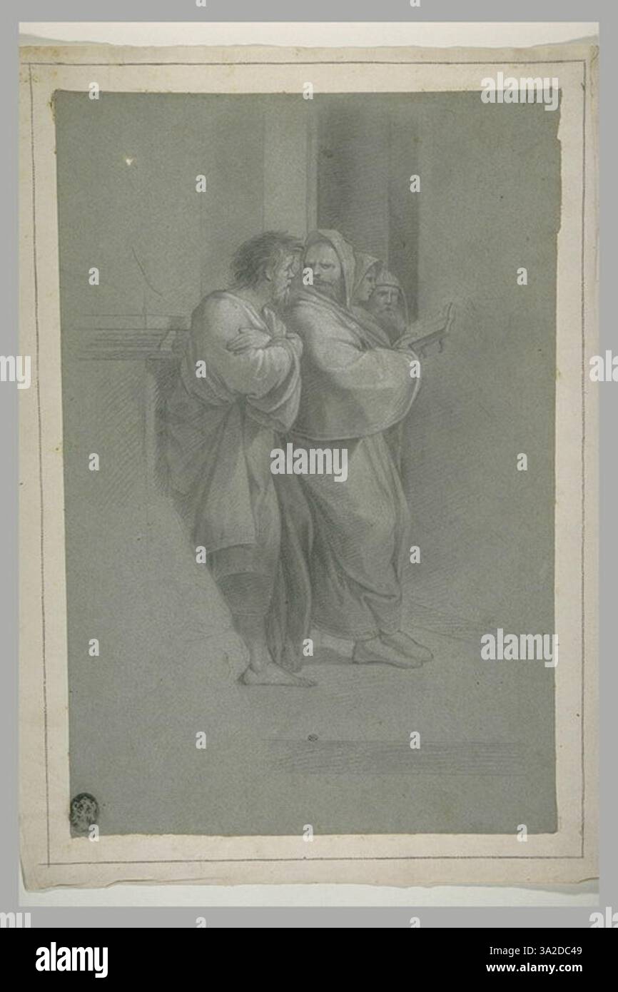 This study features four standing men, inspired by figures from Raphael ...