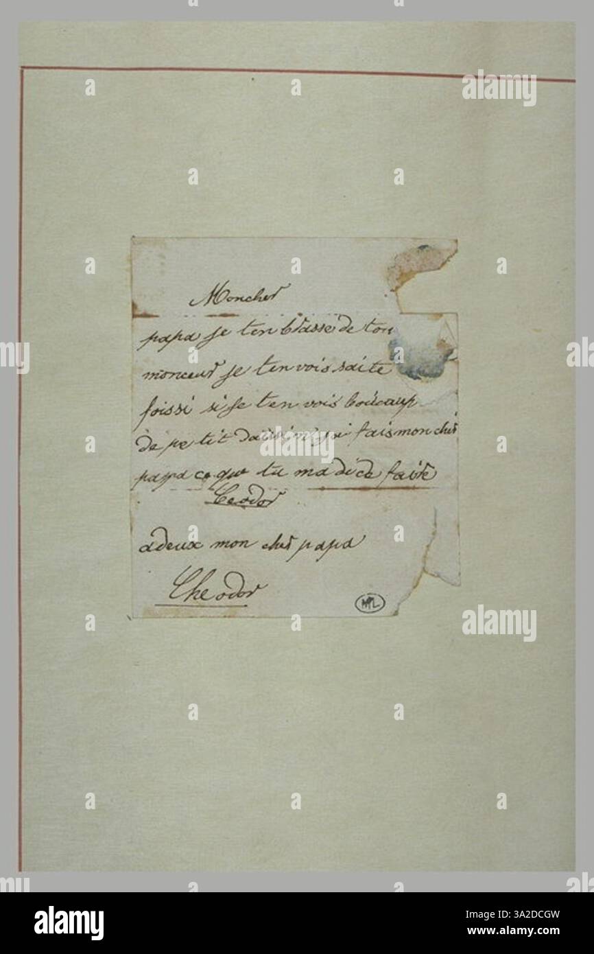 This letter shows Théodore Chassériau’s personal communication to his ...