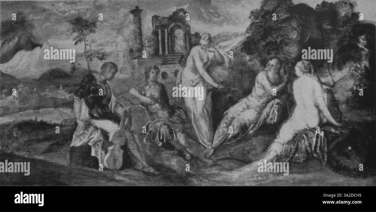 This work by Tintoretto features a dramatic portrayal of a religious or ...
