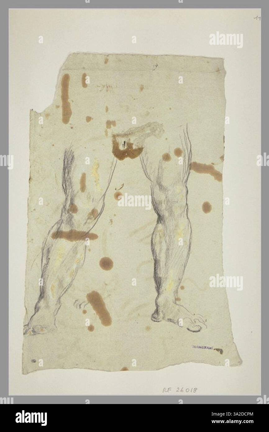 This sketch depicts the legs of a figure, focusing on their form and ...