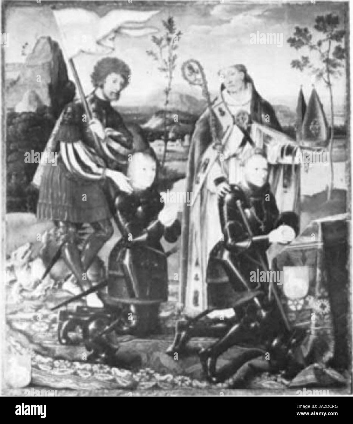 A highly detailed painting by Joos van Cleve, Jan Provost, and Joachim Patenier, demonstrating ...