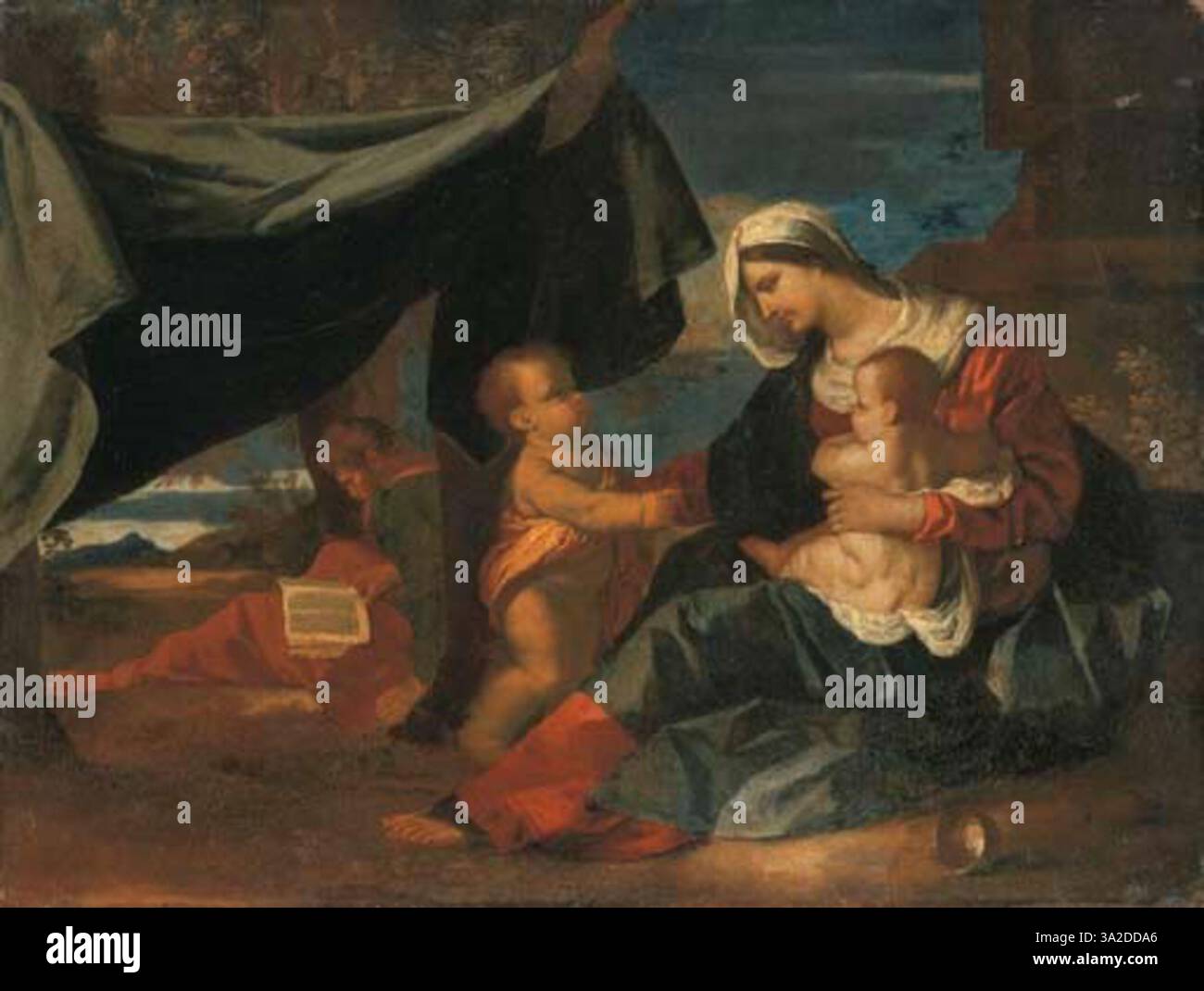 Nicolas Poussin’s *The Holy Family with Saint John the Baptist* depicts ...