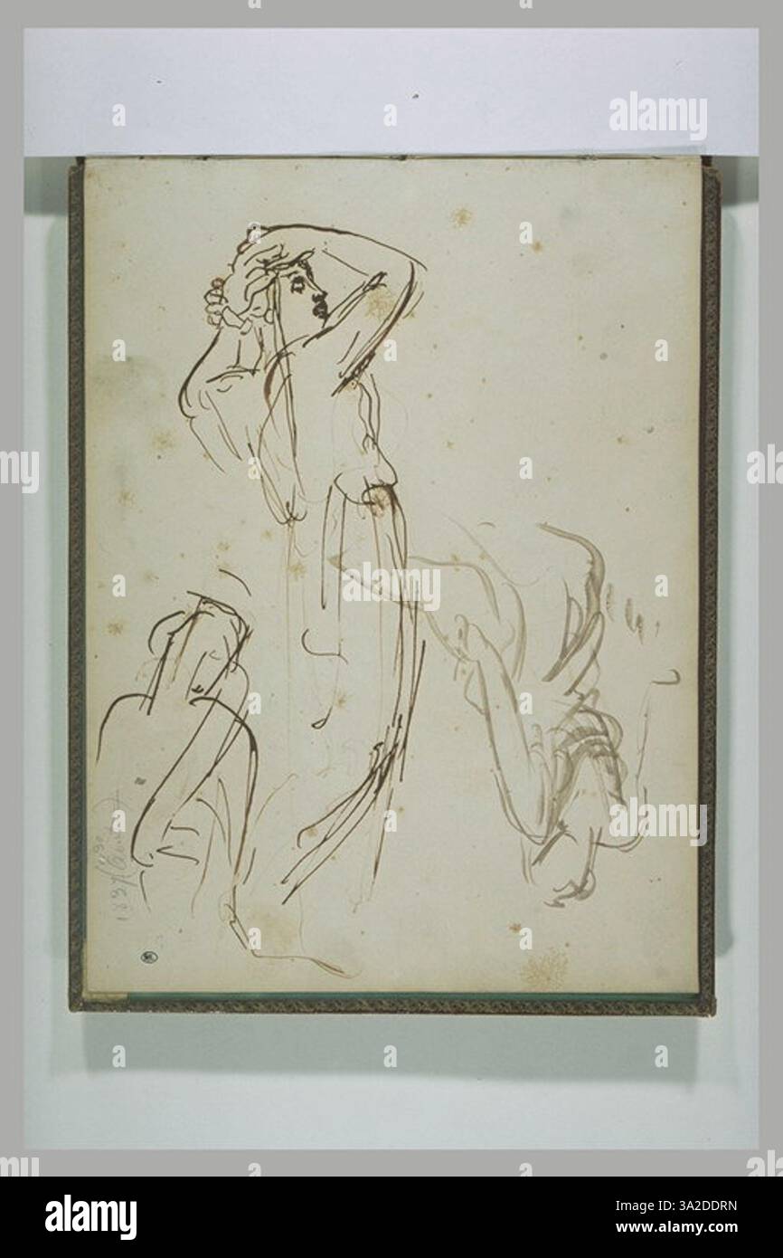 This drawing features a figure in a relaxed pose, emphasizing ...