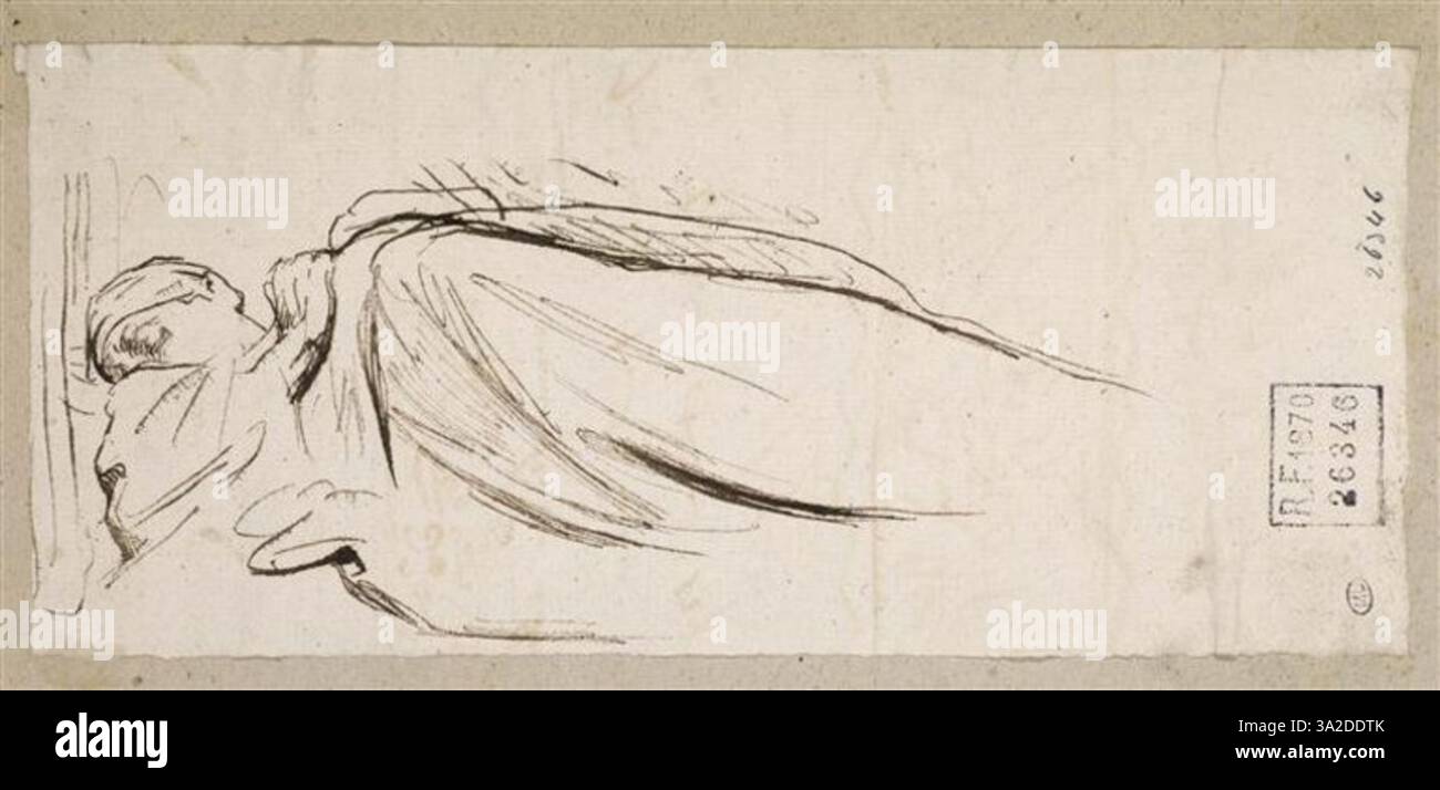 This study features a draped figure in repose, asleep. Chassériau’s ...