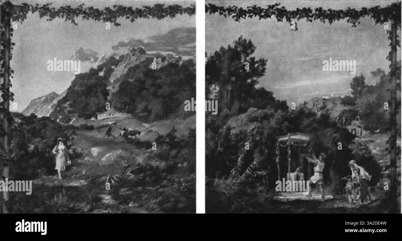 'Tafel 7 and 8' by Arnold Böcklin combines two panels to create a ...