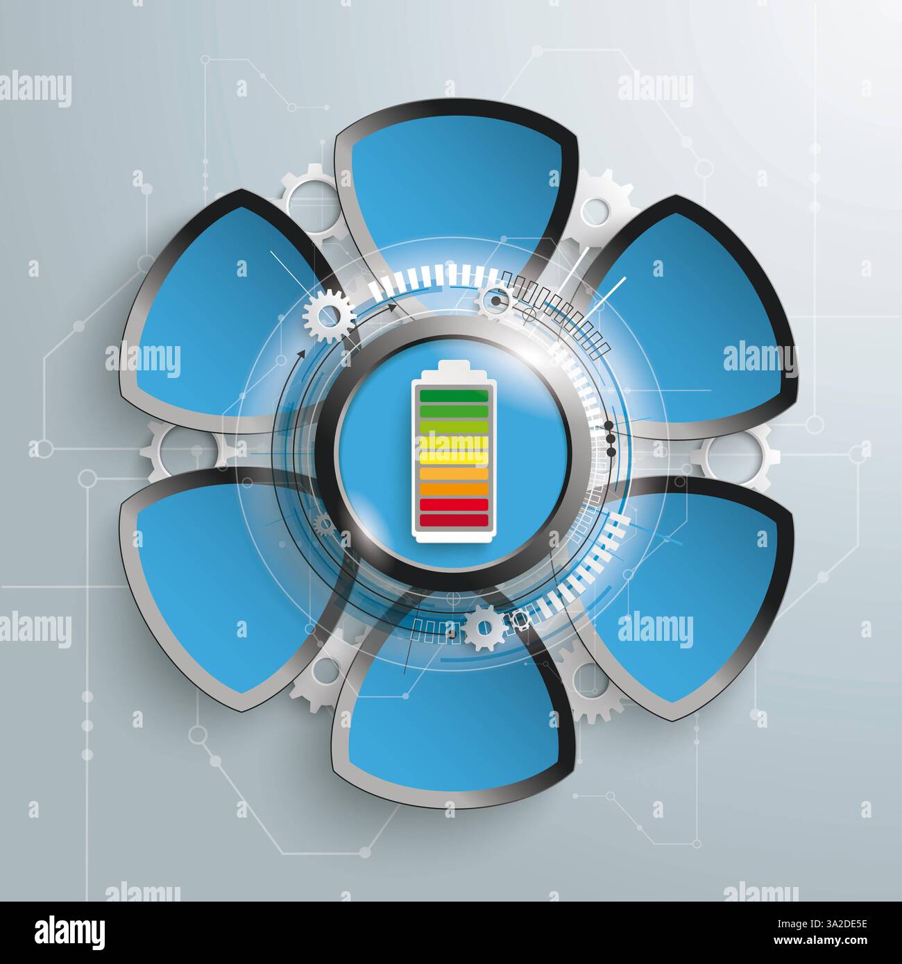 6 Round Triangles Battery Button Infographic Industrial infographic ...