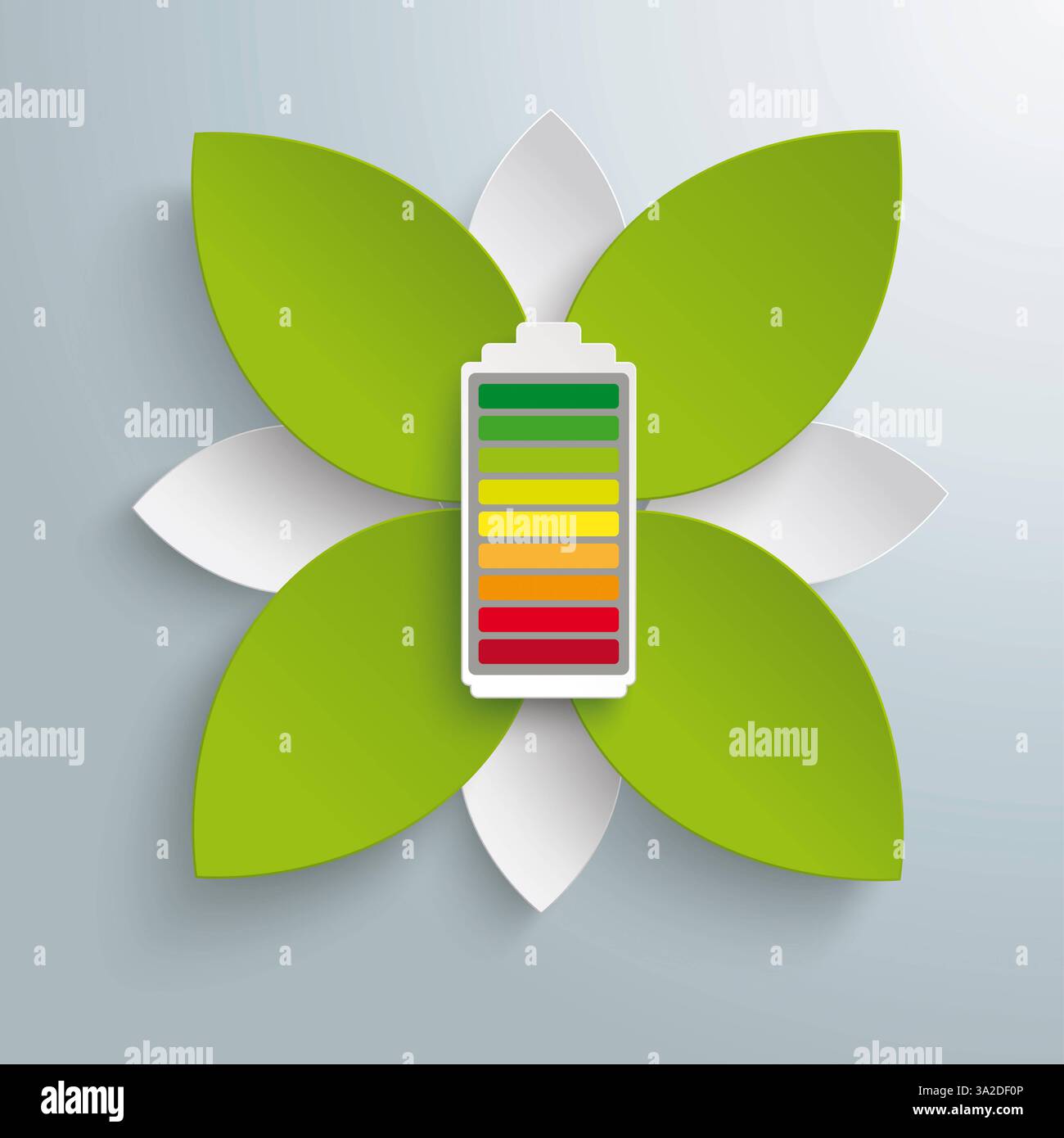 Eco Power Green Flower Battery Eco technology green energy Stock Photo ...