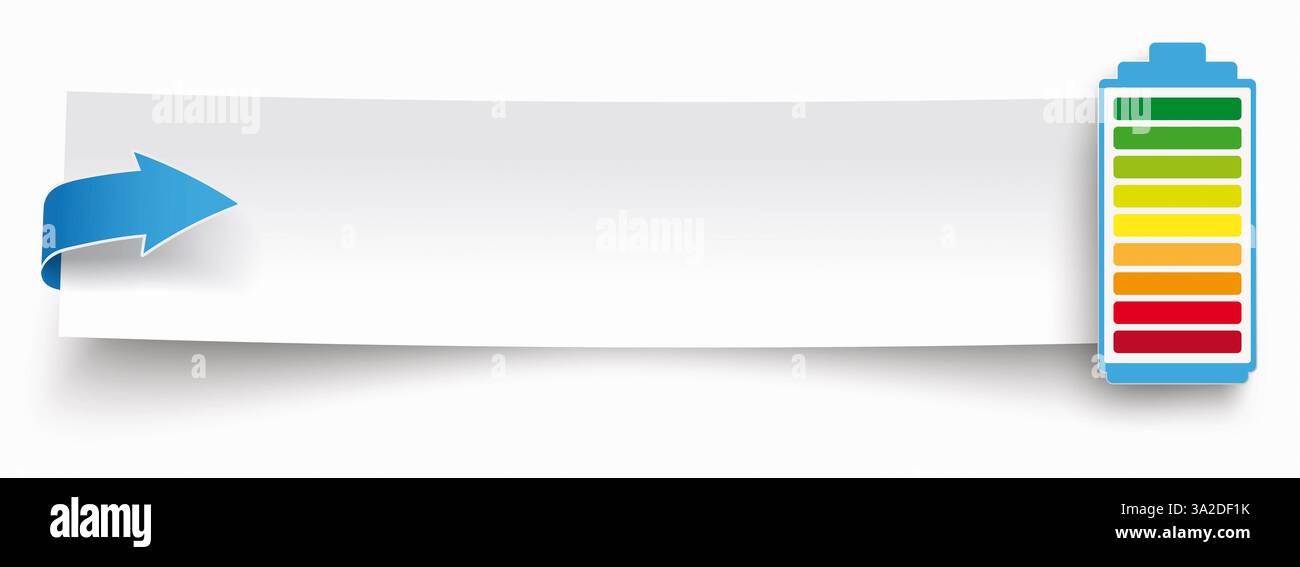 Paper Banner Arrow Battery Battery with a paper banner Stock Photo - Alamy