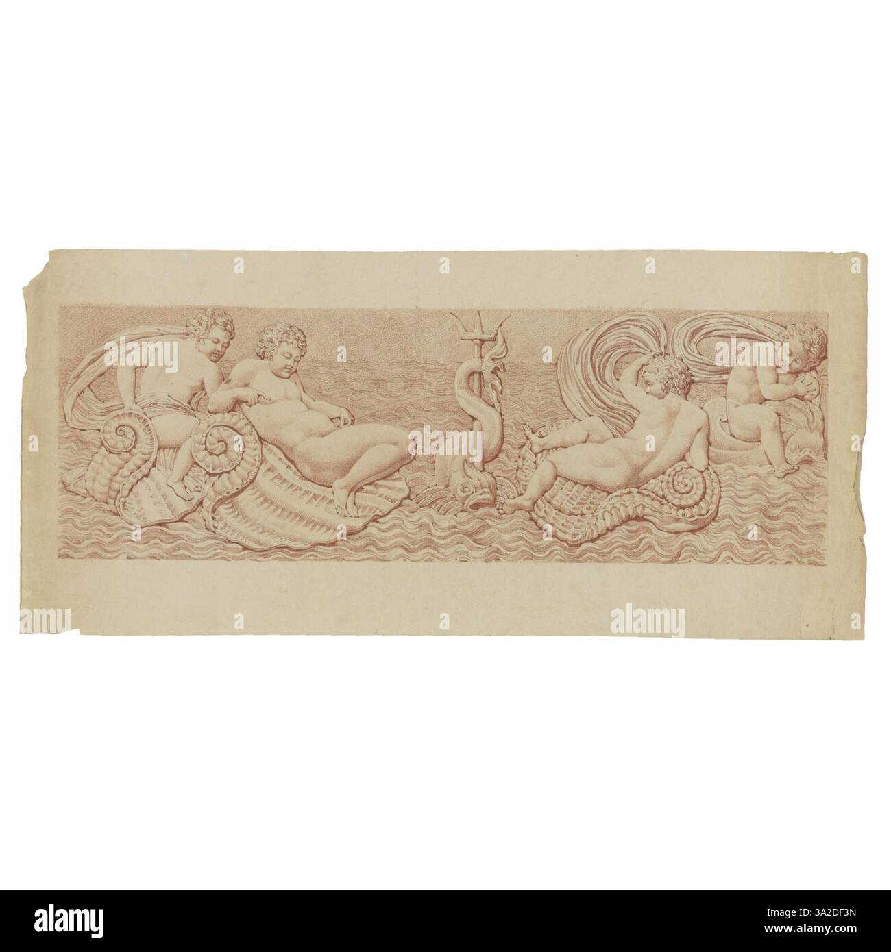 This relief by Ingres features four putti (cherubs) riding sea shells ...