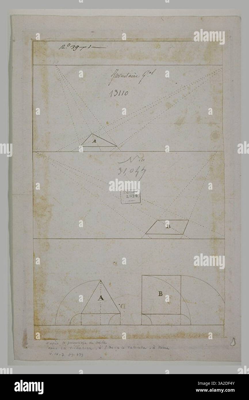 A copy after Federico Barocci shows studies of geometric figures in ...