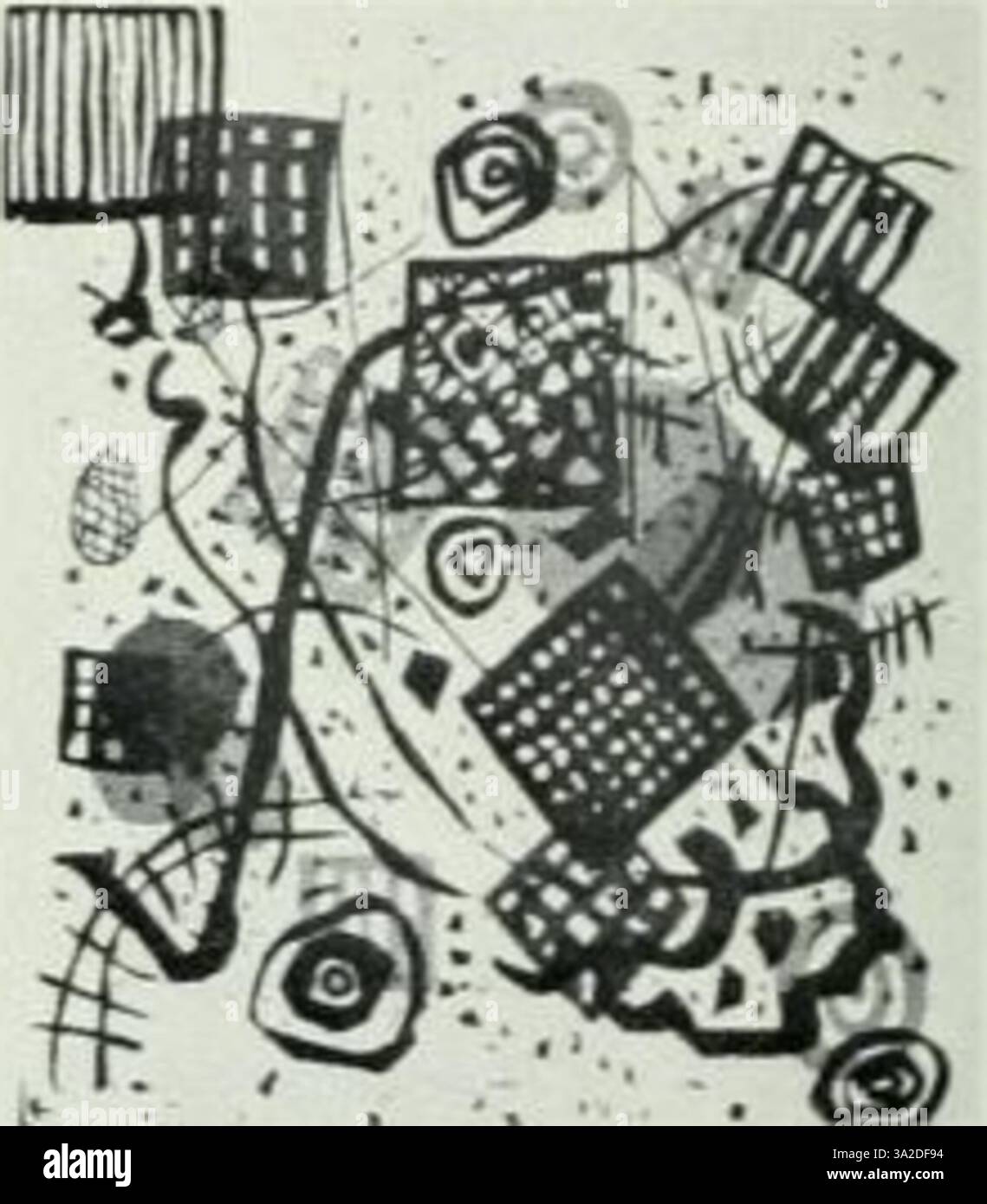 Kandinsky’s 758 features abstract forms and contrasting colors, using ...