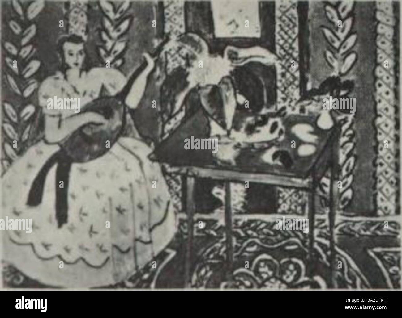 In painting 502, Matisse highlights bold, organic shapes with a ...