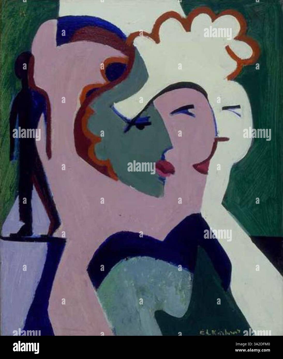 In this painting, Kirchner uses expressive brushstrokes and distorted ...