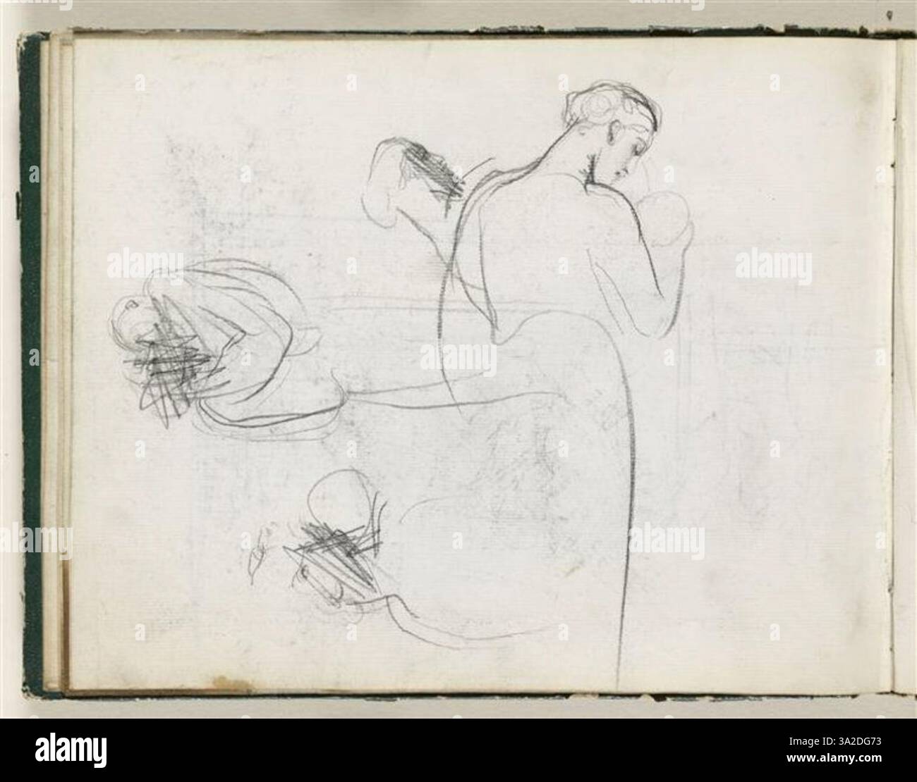 Chassériau’s artwork presents a detailed human figure study, capturing ...