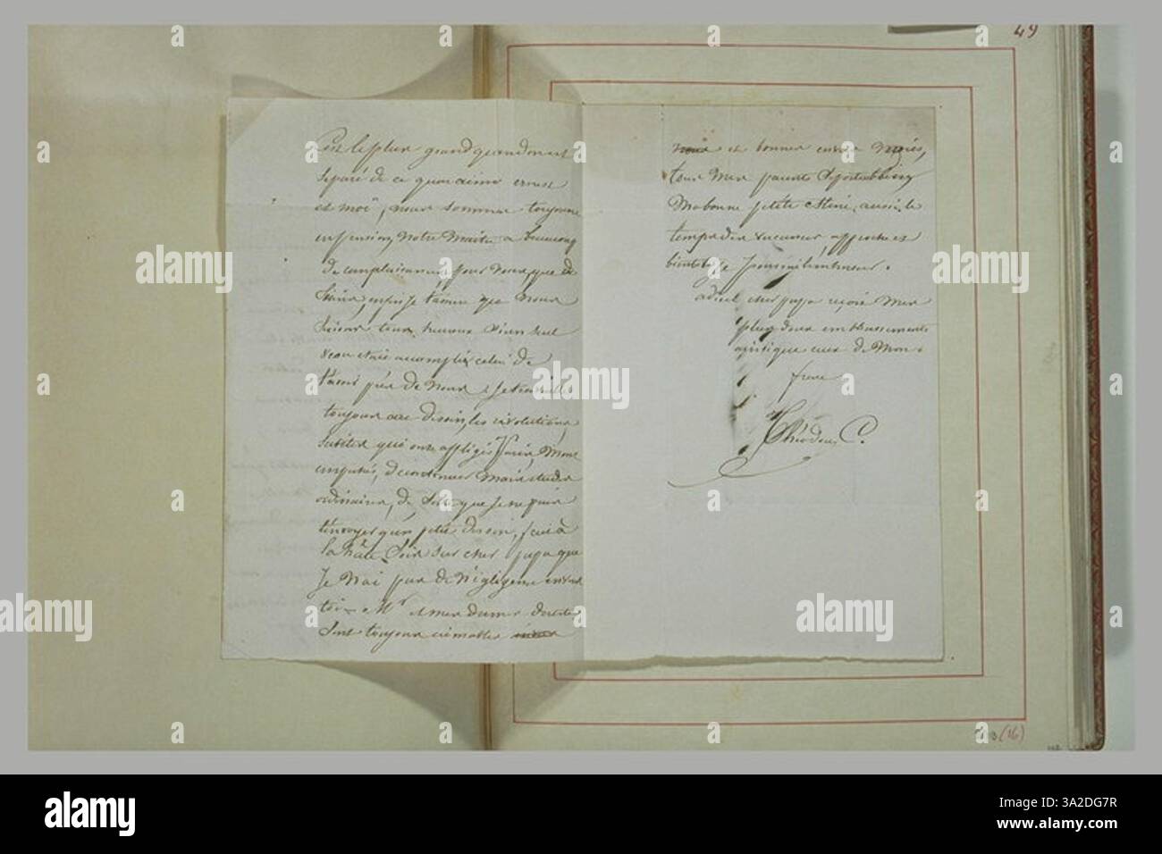 On the verso, a continuation of Théodore Chassériau’s letter to his ...