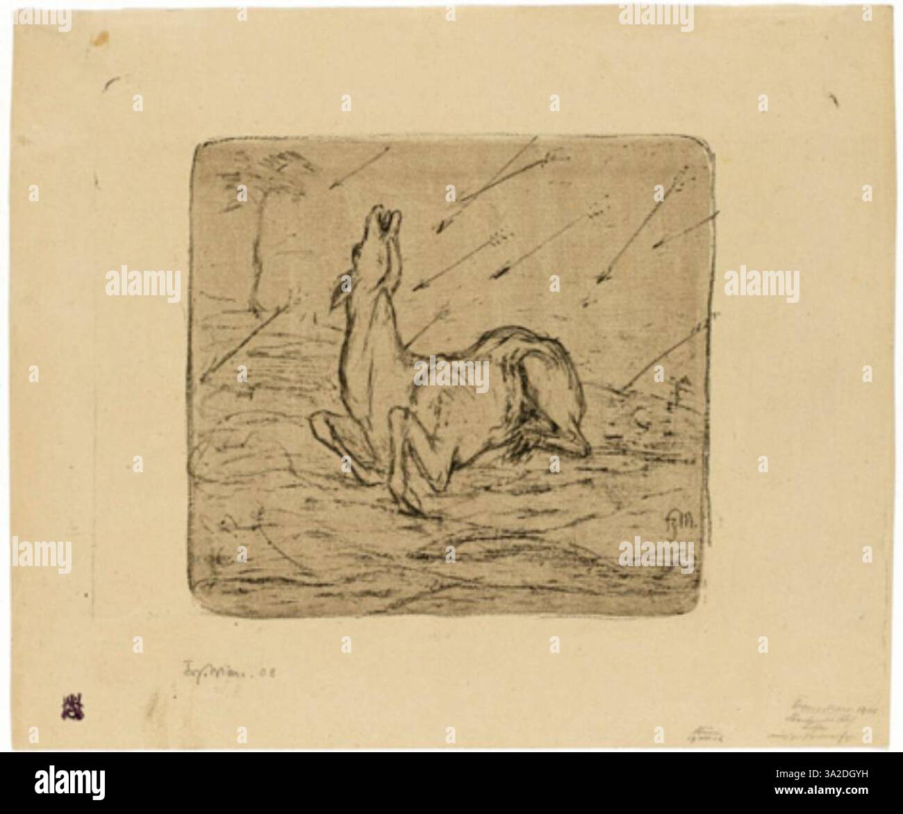 'Sterbendes Reh' by Franz Marc depicts a dying deer, symbolizing the ...