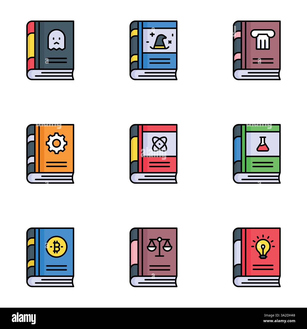 Check this creative and unique vector set of books, easy to use icons ...