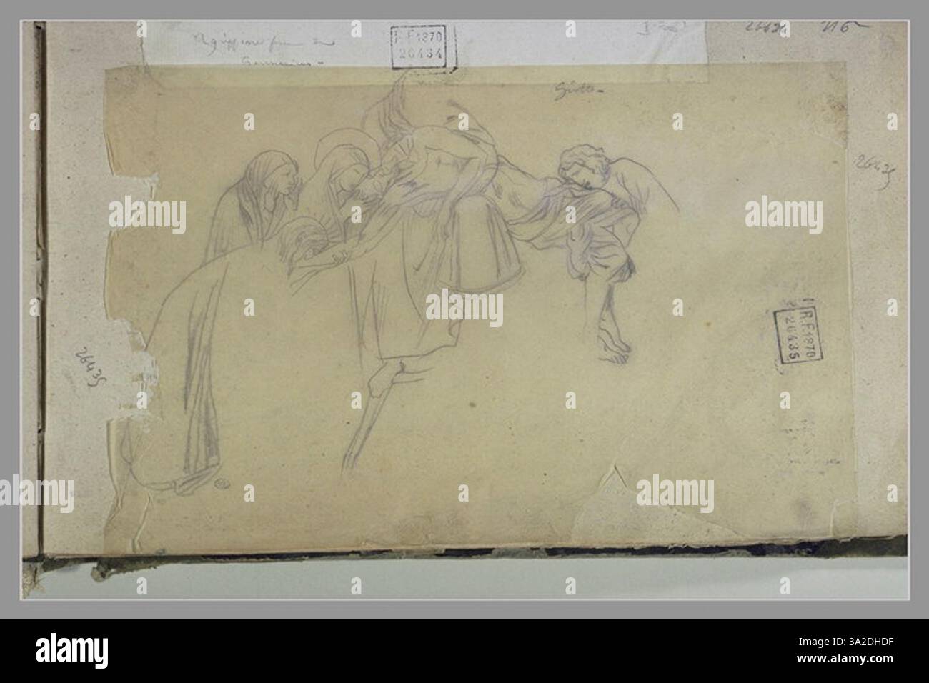 This artwork depicts the descent from the cross, a key biblical moment ...