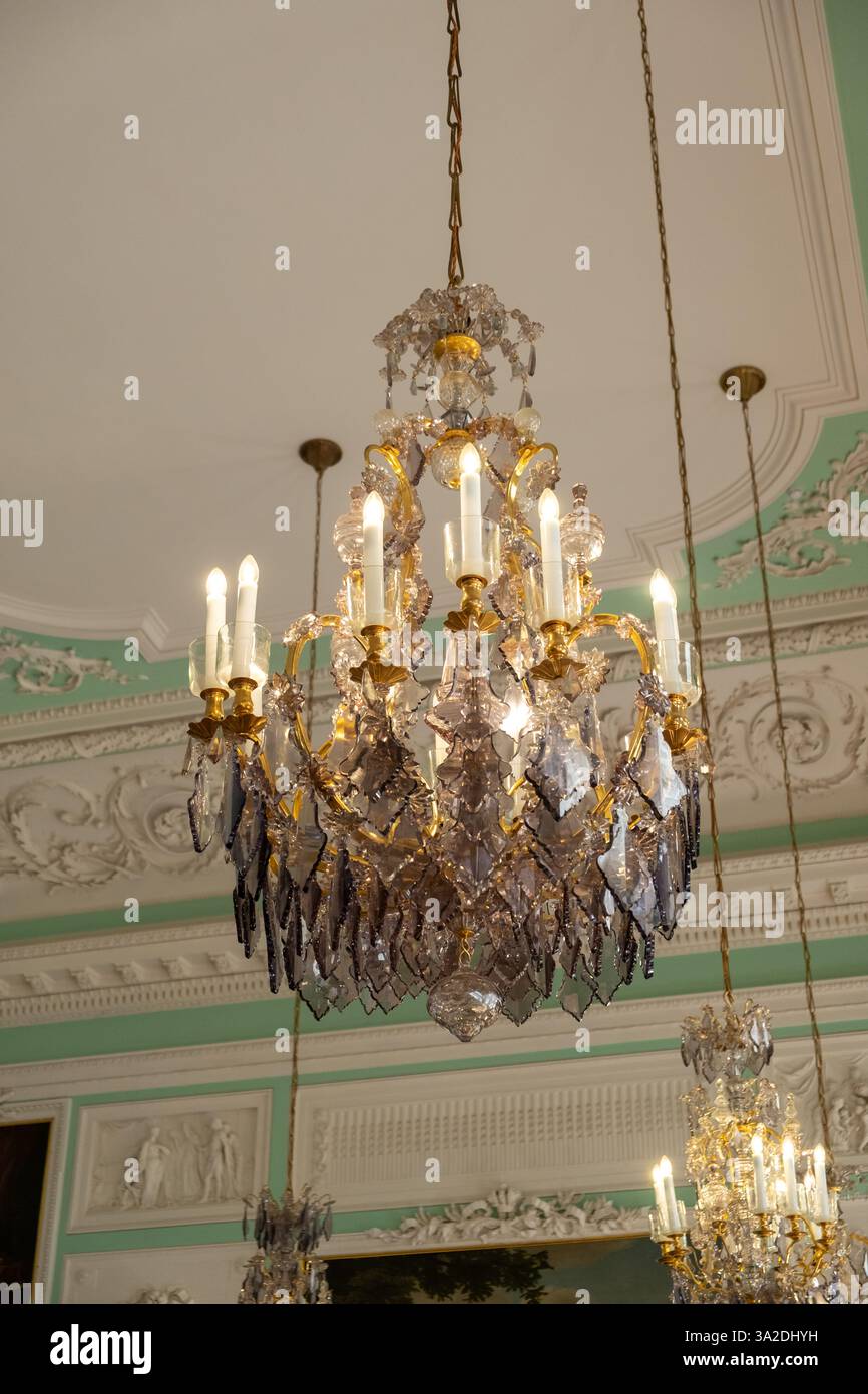 The opulent golden throne adorned with the Russian imperial crest ...