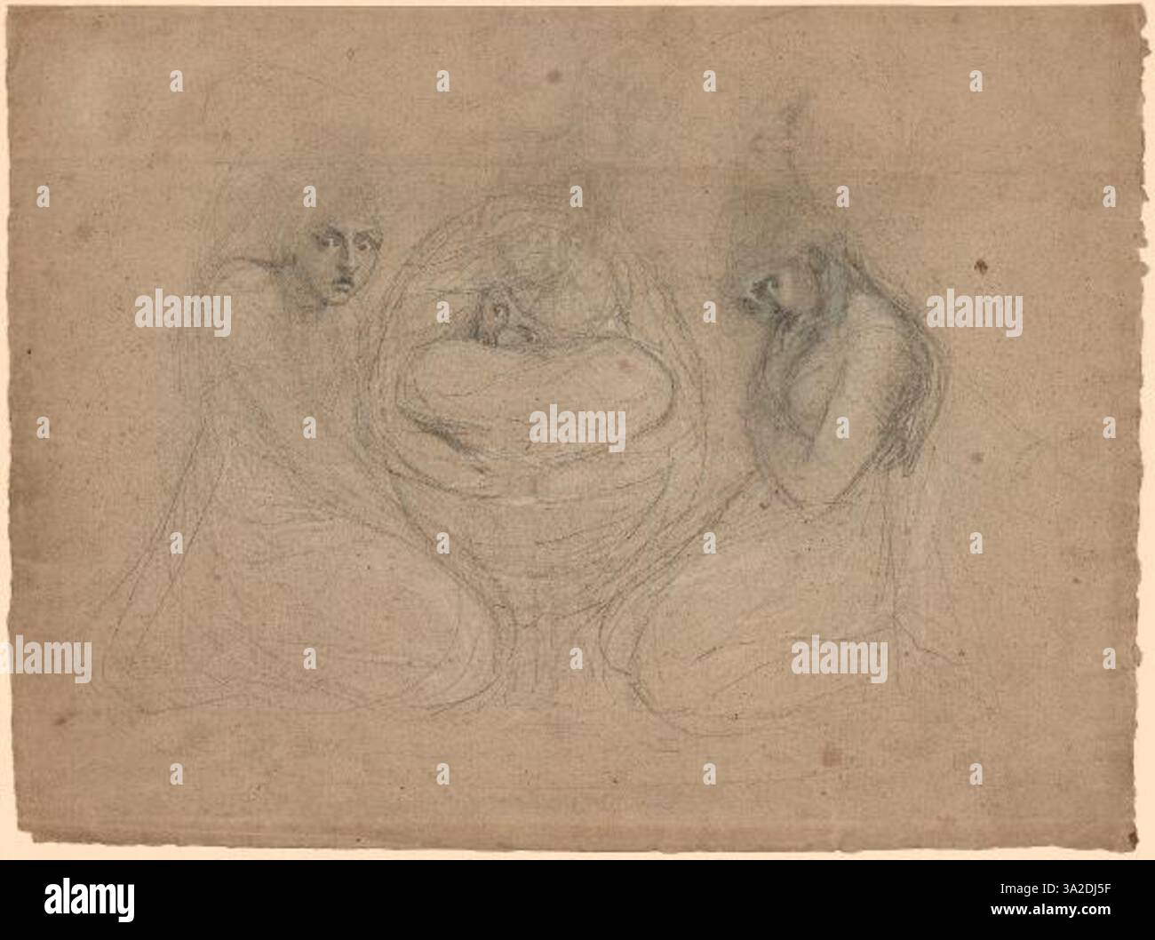 In *Fear*, Fuseli presents three crouching girls, embodying the ...