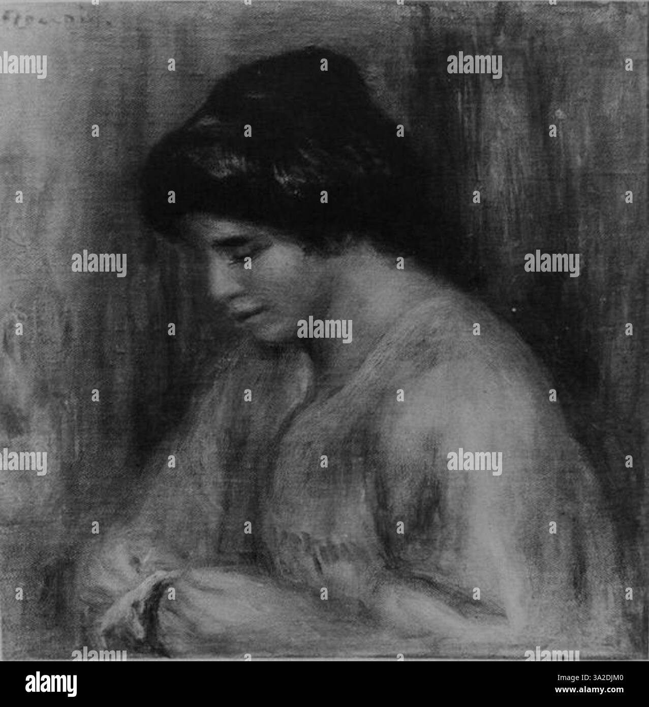 Pierre-Auguste Renoir’s artwork depicts an intimate moment with vibrant ...