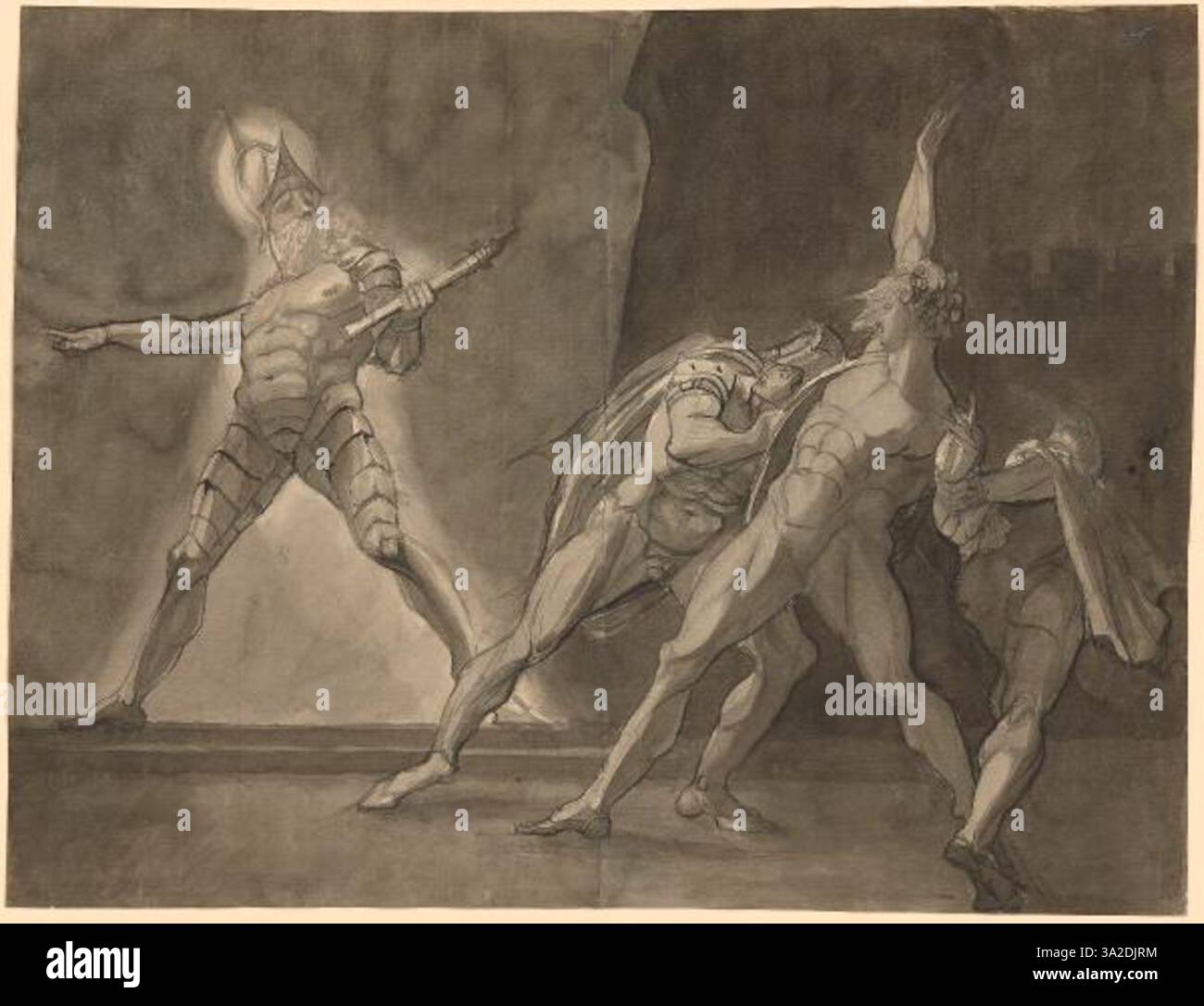 This scene from Shakespeare’s *Hamlet* shows Hamlet, Horatio, and Marcellus encountering the ...