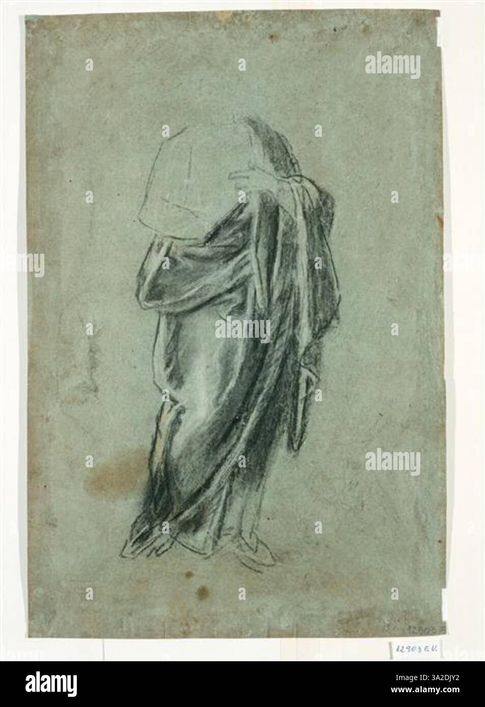 This series of studies by Titian explores a draped standing male figure ...