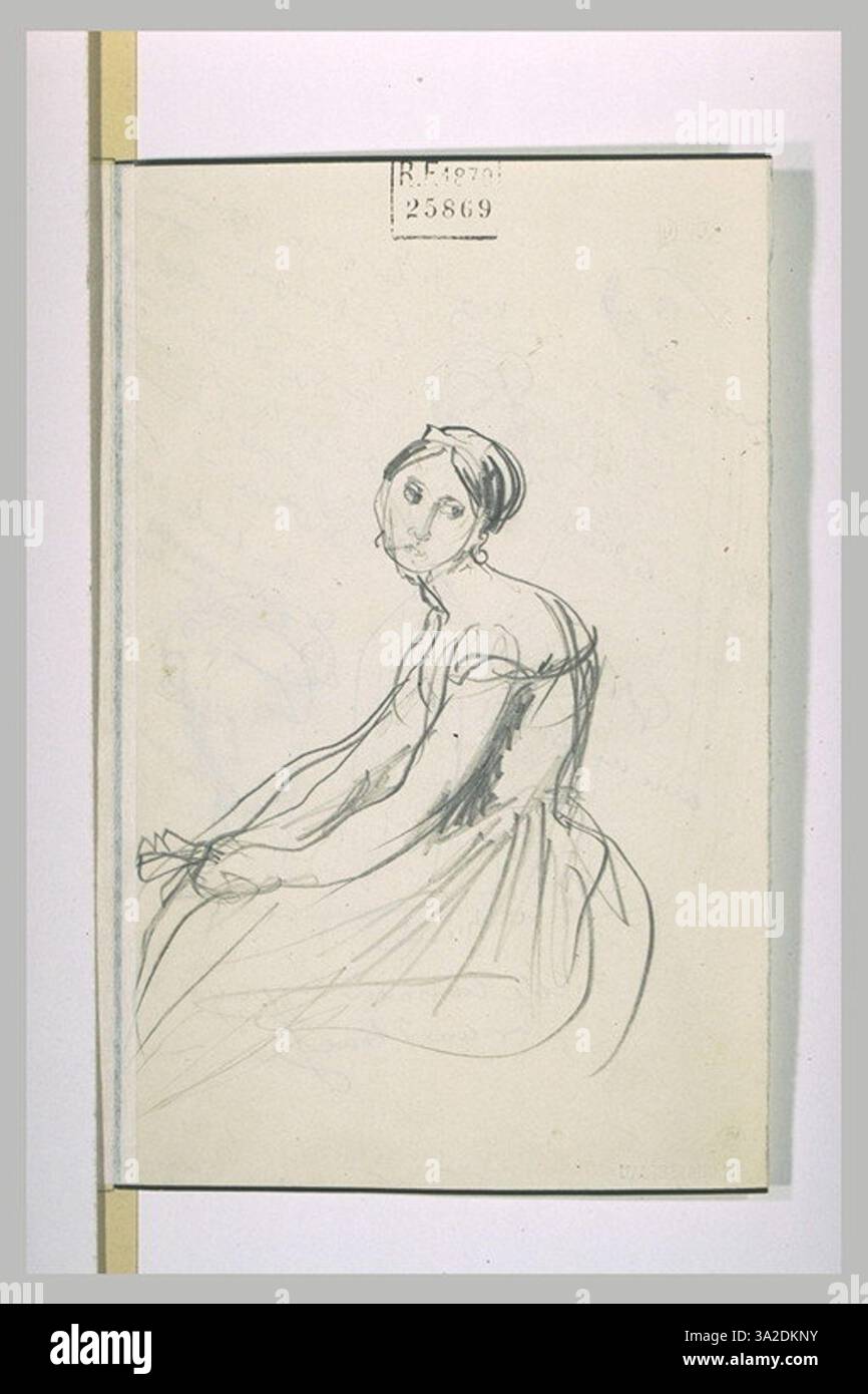 A profile study of a seated woman from the left, focusing on the ...