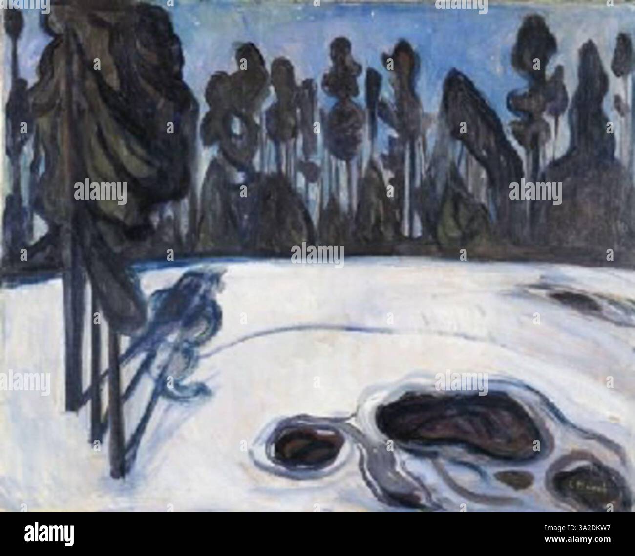 'Stjernenatt' (Starry Night, 1901) by Edvard Munch depicts a nocturnal ...