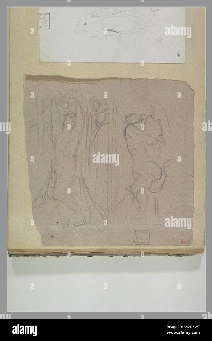 This composition portrays Hercules performing two heroic feats: picking ...