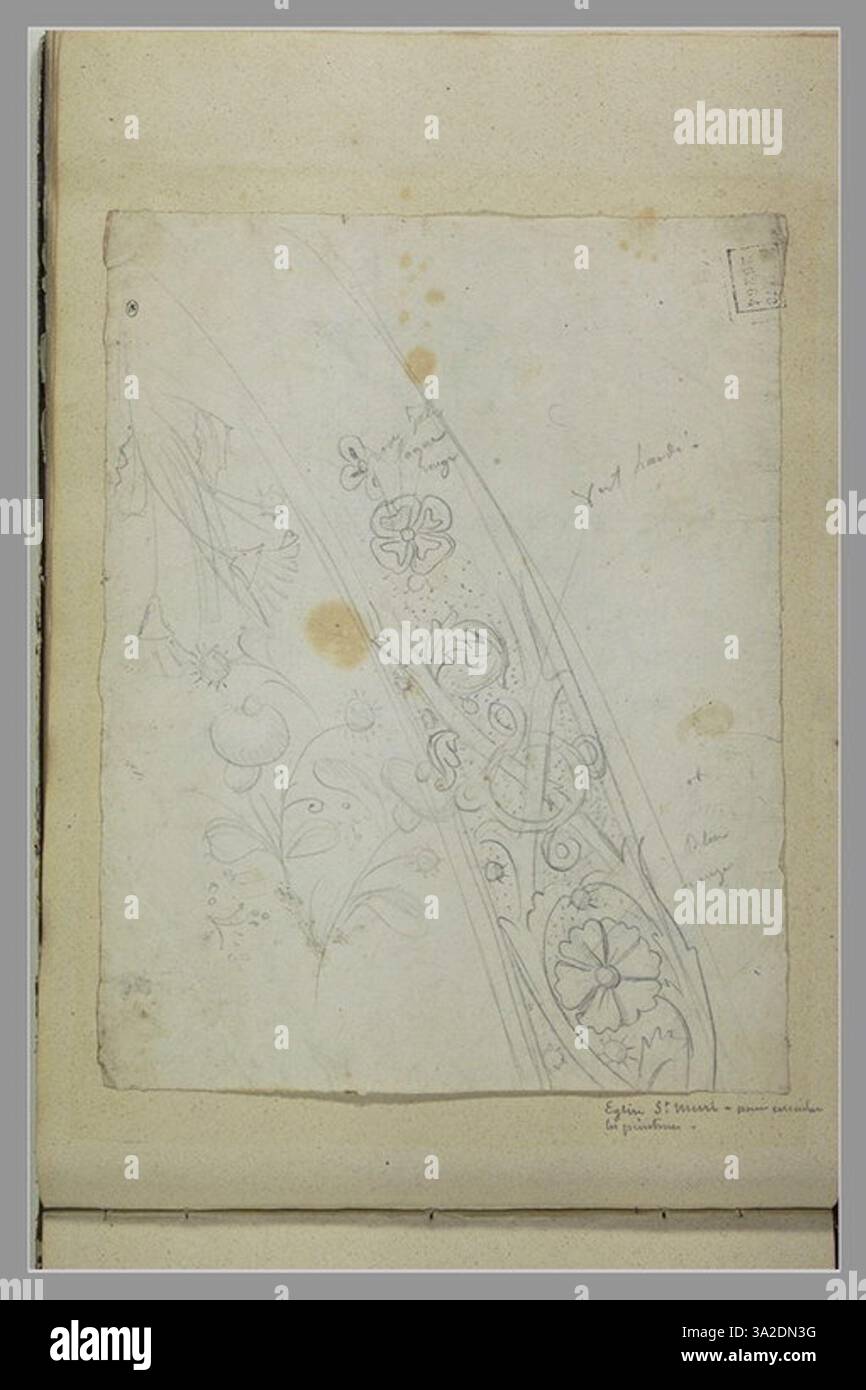 This study features flowers and an ornamental border with interlacing ...