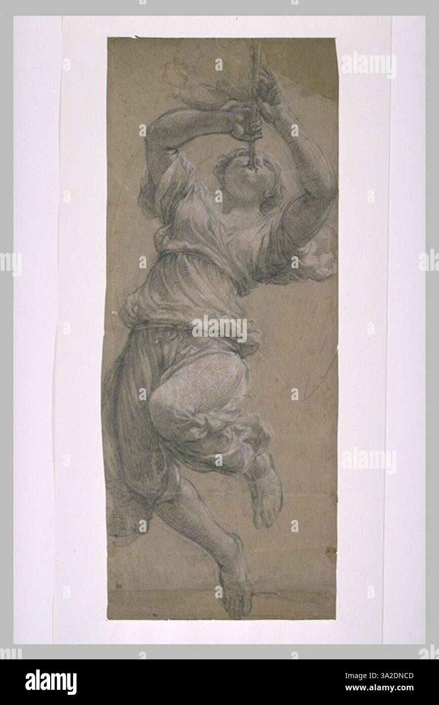 This sketch by Simon Vouet illustrates a personification of Fame ...