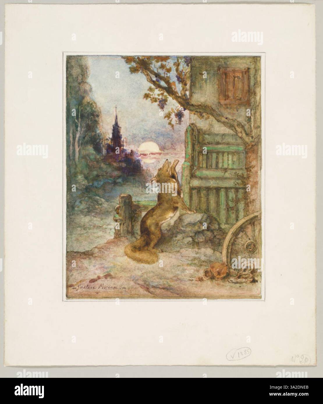 'Le Renard et les Raisins' by Gustave Moreau depicts the famous fable ...