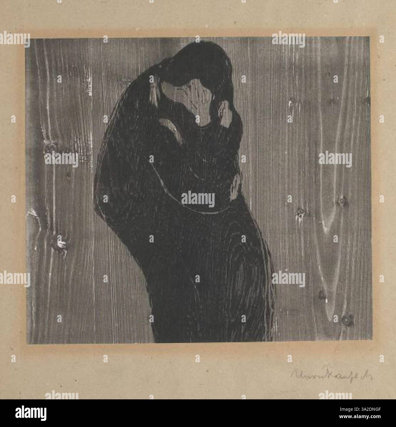 'The Kiss III' presents an intimate portrayal of two figures in a ...