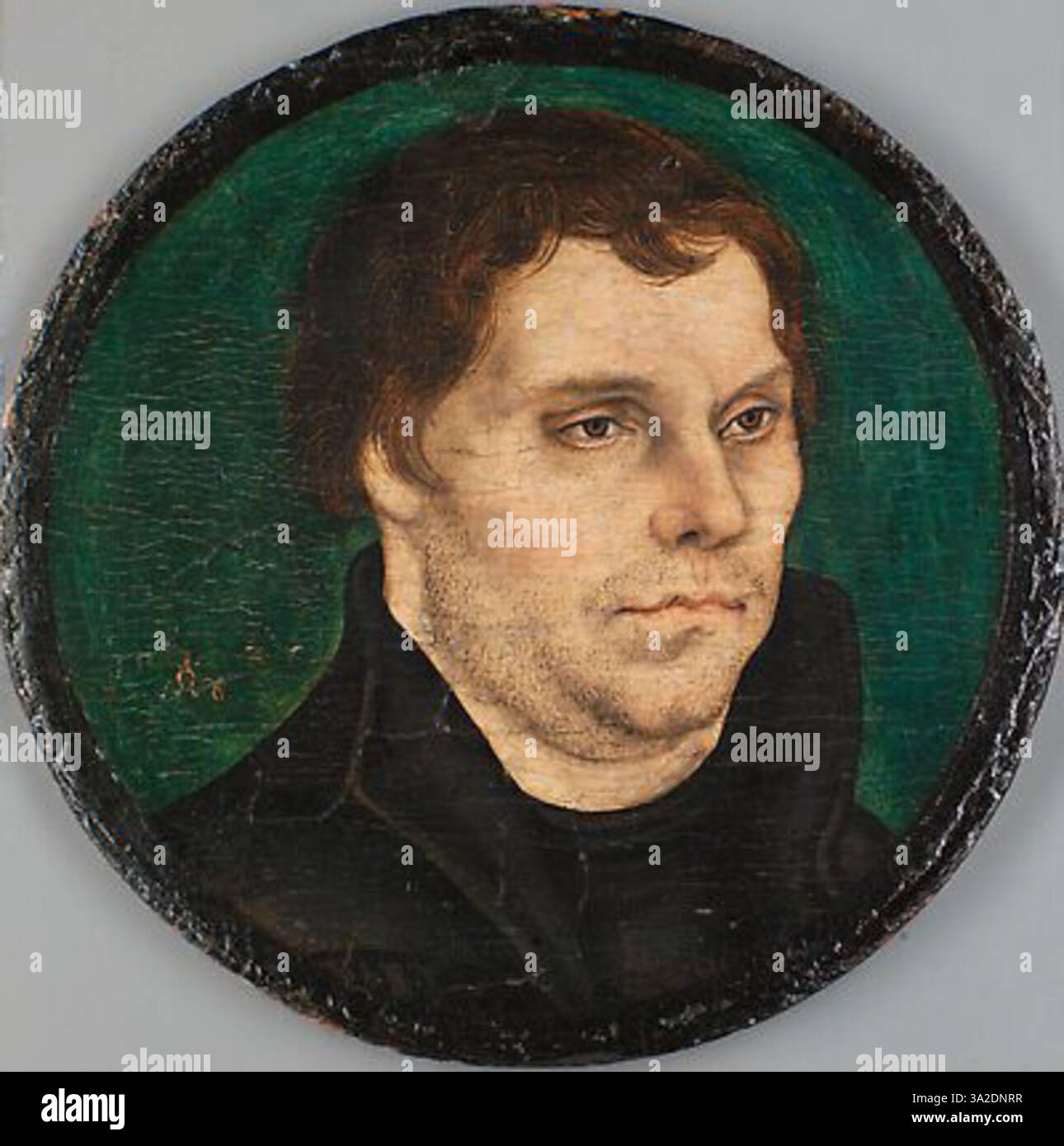 This roundel portrait depicts Martin Luther, the seminal figure of the ...