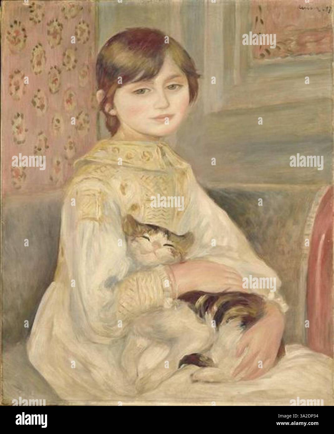 Pierre-Auguste Renoir’s portrait of Julie Manet with a cat emphasizes ...